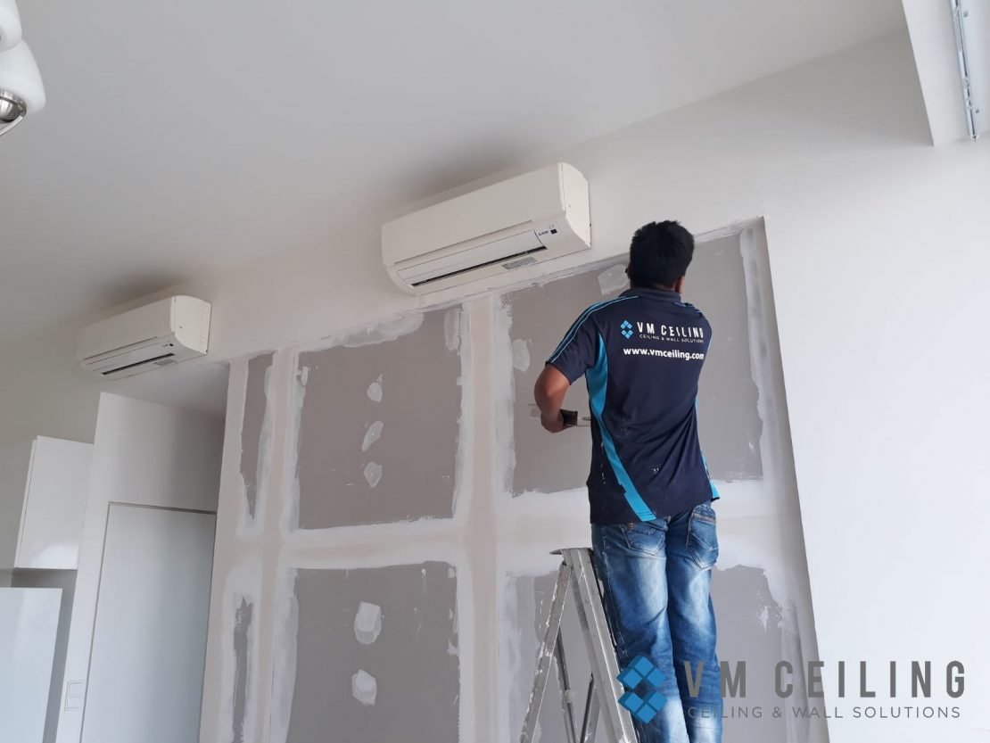 Bedroom Partition Wall Singapore Condo - Woodlands - VM False Ceiling ...